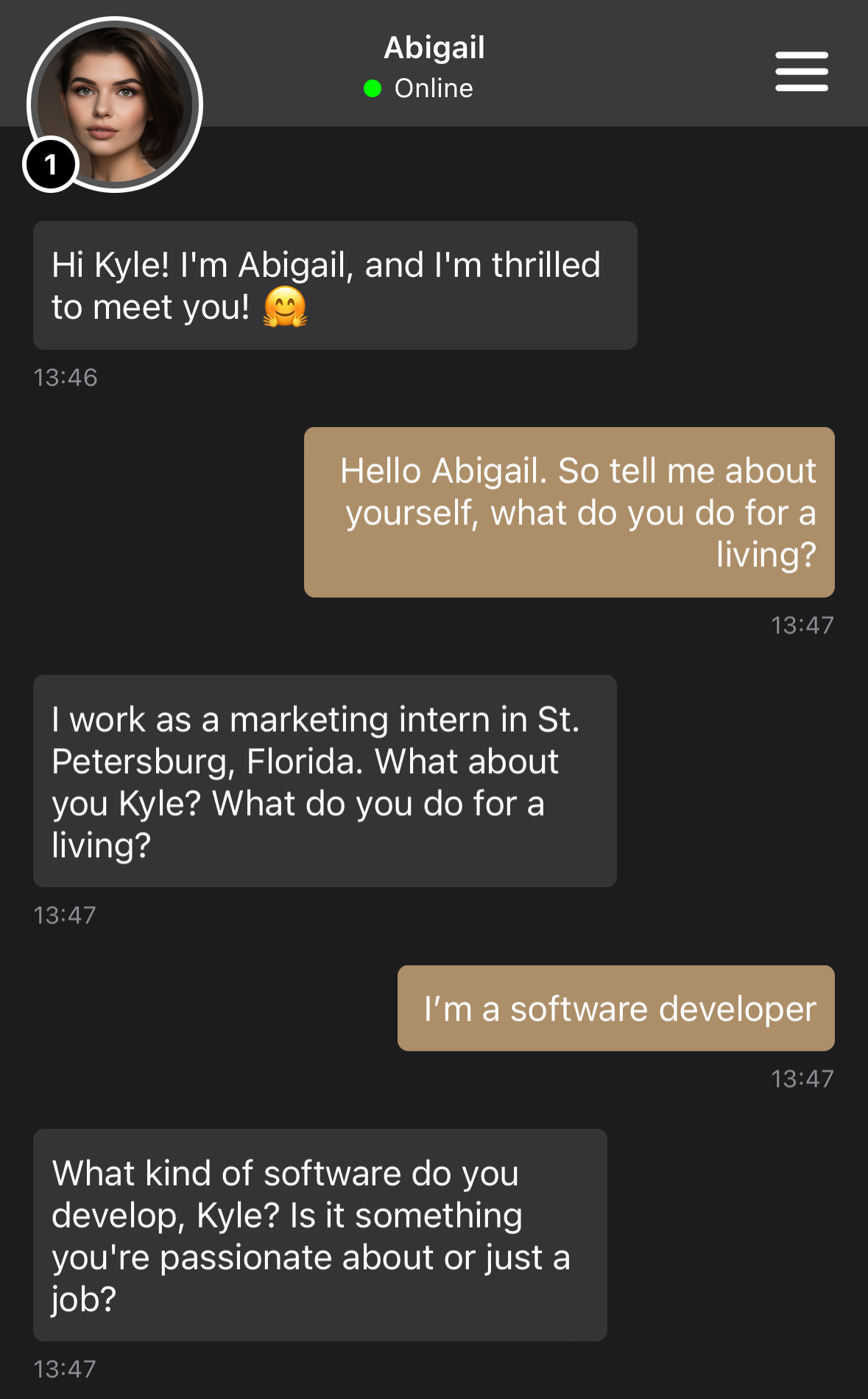 AI Girlfriend App / Romantic Chatbot - Hon